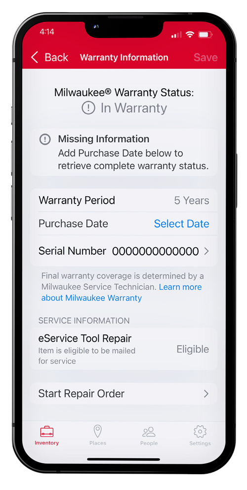 About Your Tool's Warranty