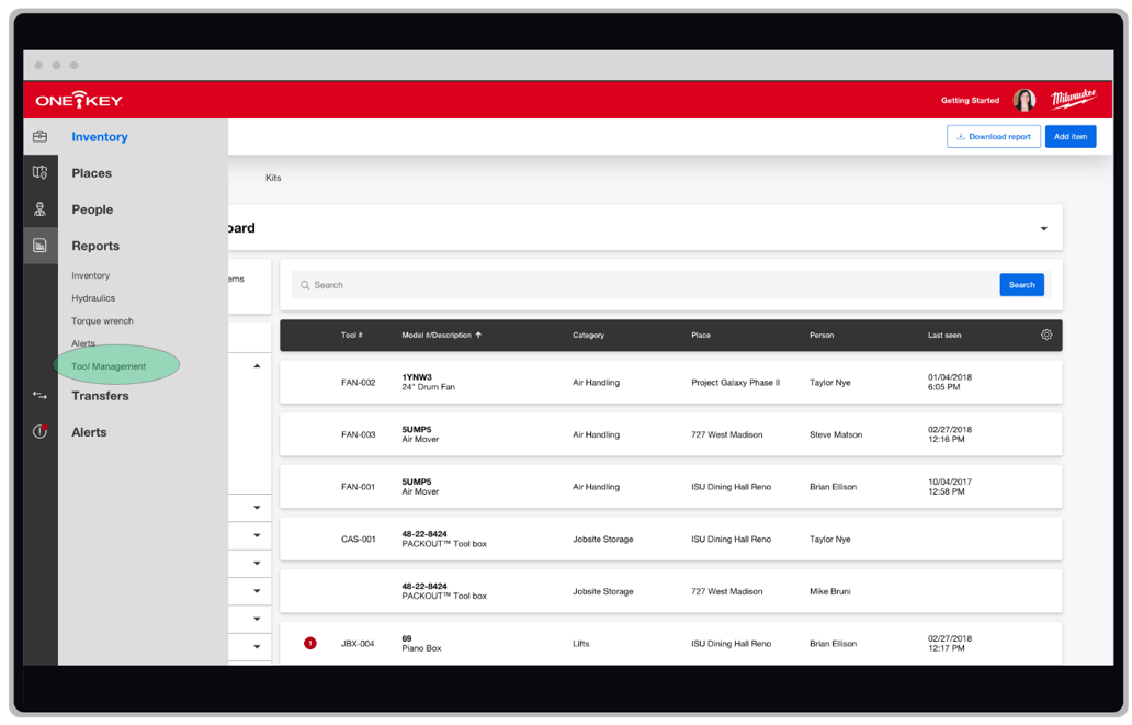 Web: Generate Tool Management Reports