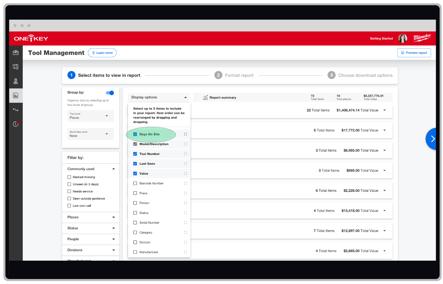 Web: Generate Tool Management Reports