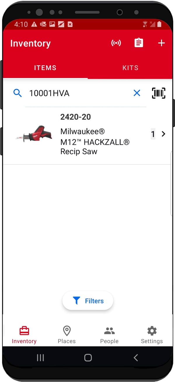 Search for an Item by Barcode