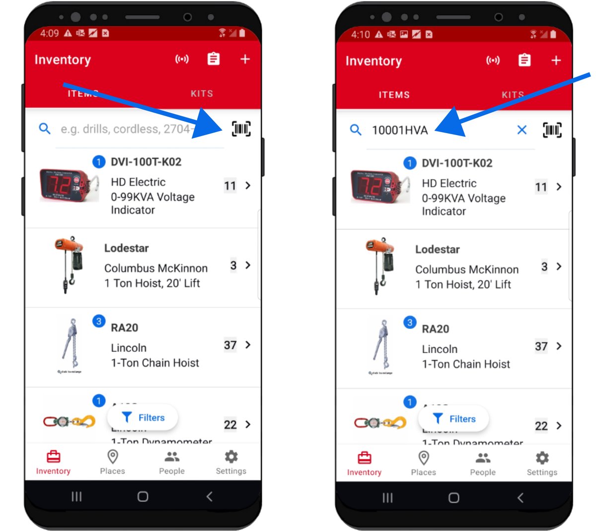 Search for an Item by Barcode