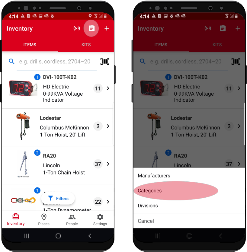 Organize Your Tools and Equipment by Adding Categories and Subcategories