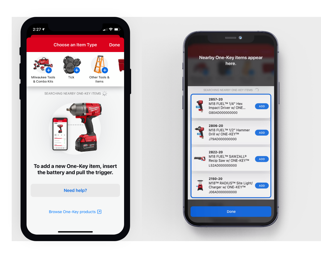 Add a Milwaukee® ONE-KEY™ Compatible Tool to Inventory