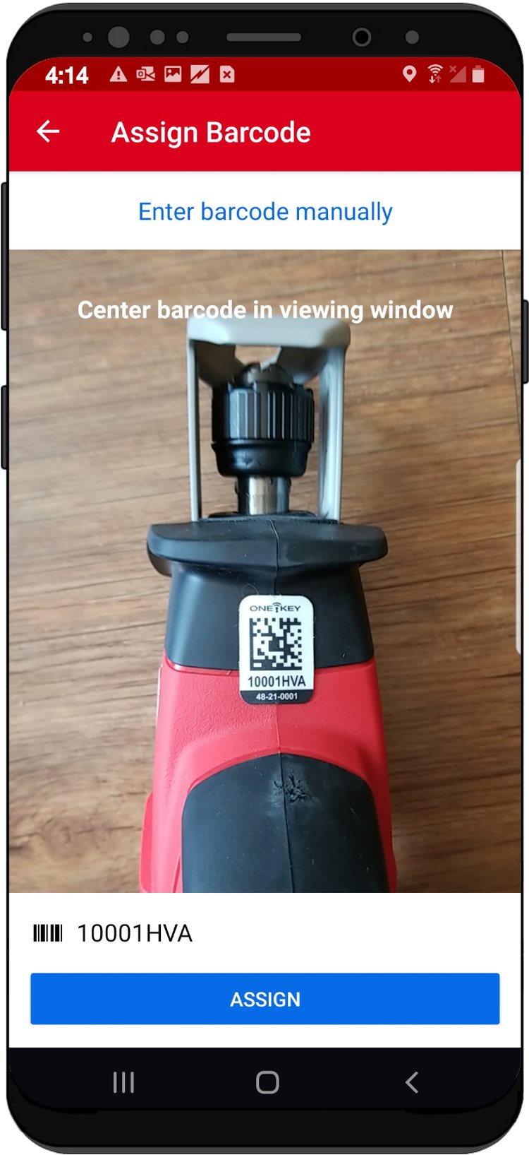 Assign a Barcode to Your Tool