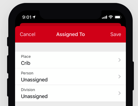 Assign a Tool to a Person, Place, and Division
