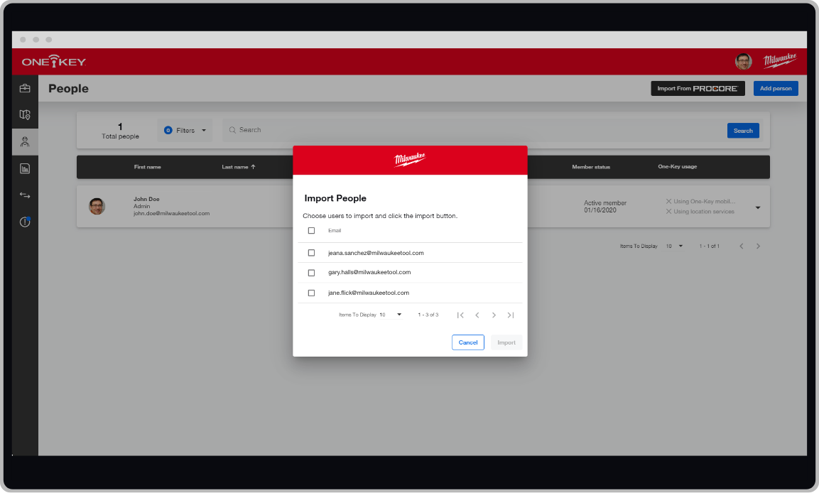 Web: Integrating One-Key and Procore Accounts