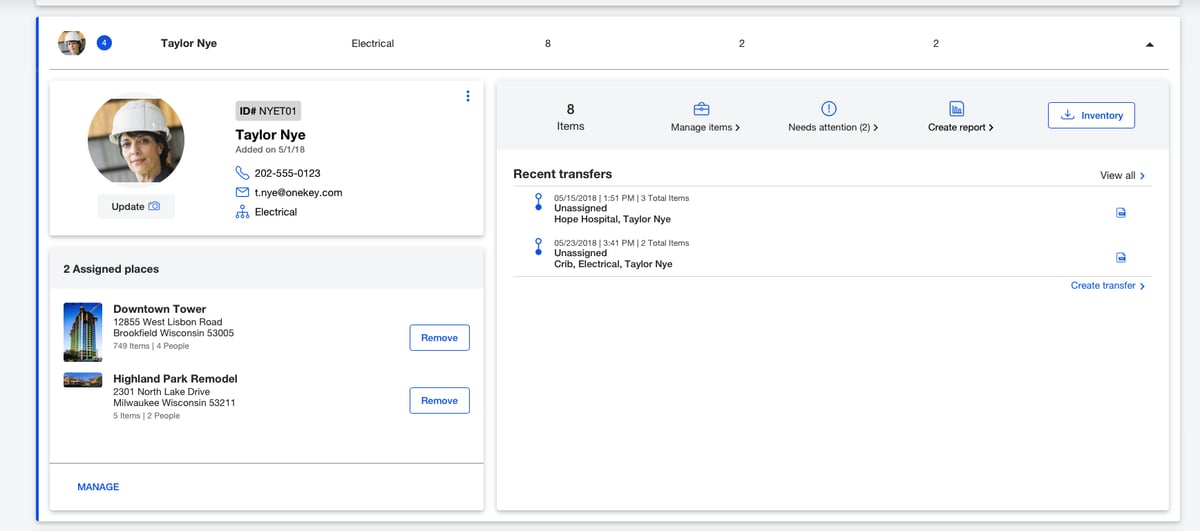 Web: ONE-KEY™ as a Personnel Management Tool (People Overview)