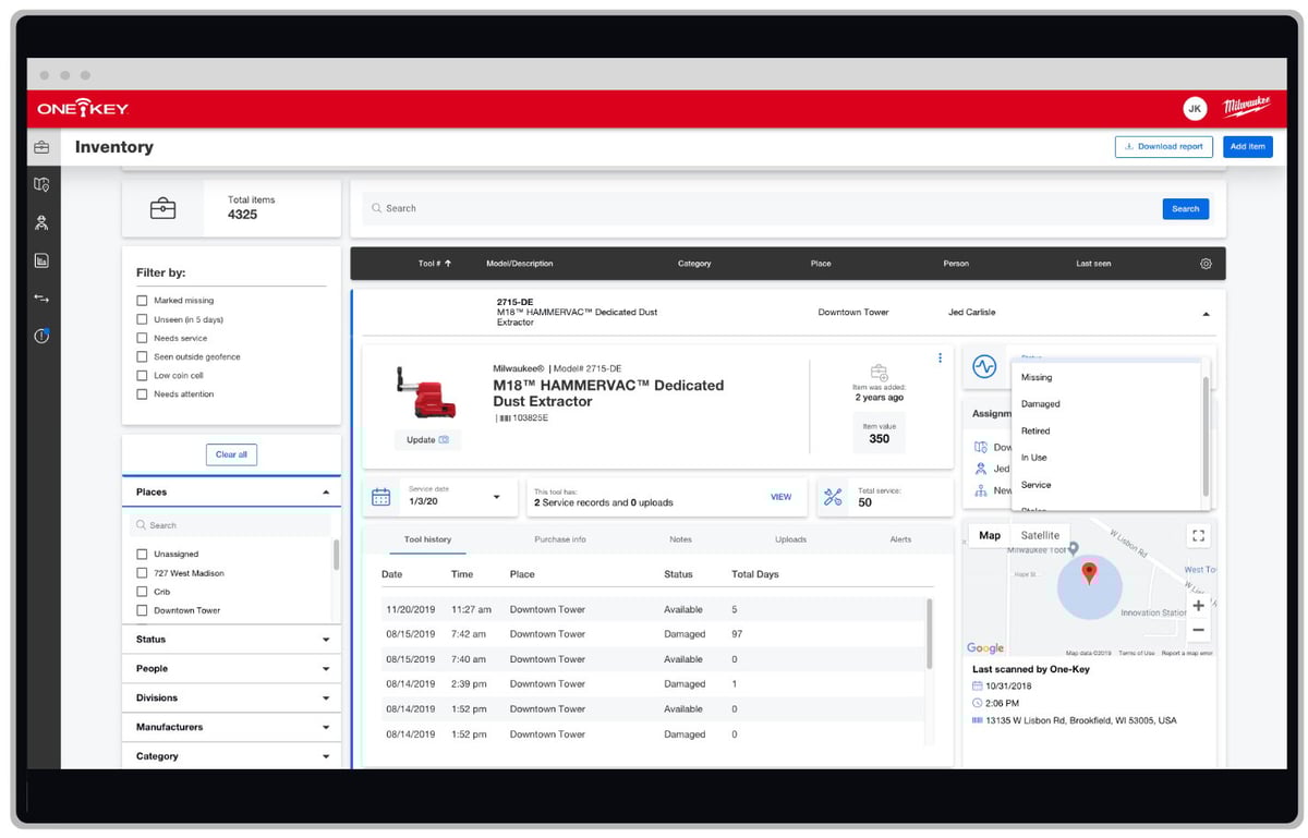 Mark a Tool as Missing
