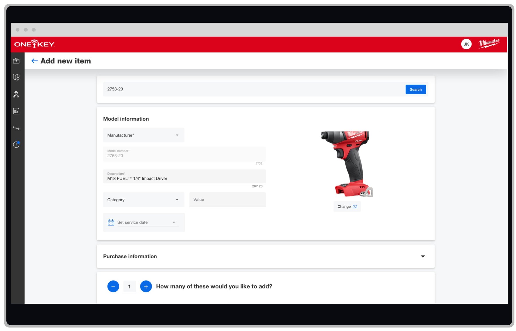 Add a Milwaukee® Tool to Your Inventory