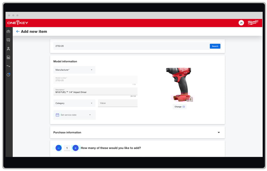 Add a Milwaukee® Tool to Your Inventory