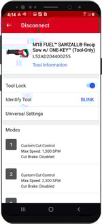 Using Tool Lockout to Activate Security Features on Compatible Smart Tools